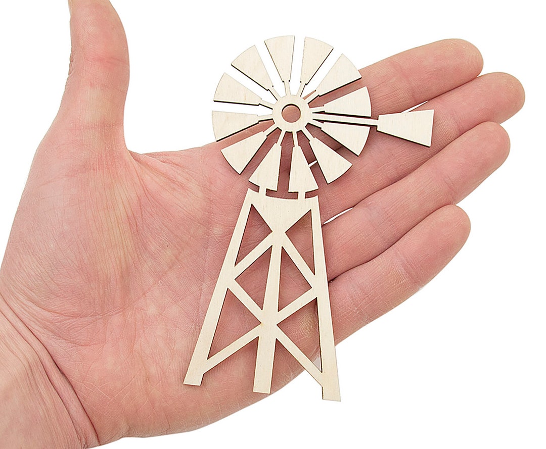 Wooden Windmill Cutout (12cm), Embellishments Blank Shape Craft ...