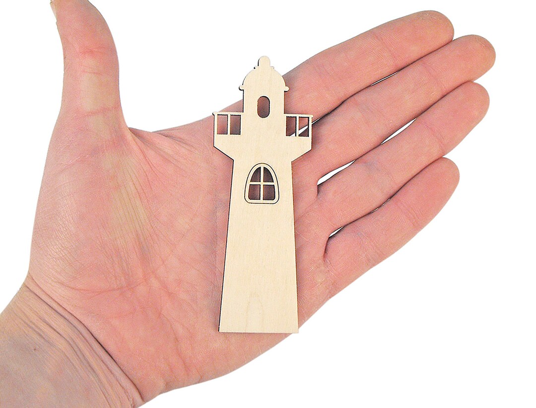 Wooden Lighthouse Shape Cutout 10cm, Embellishments Blank Shape Craft ...