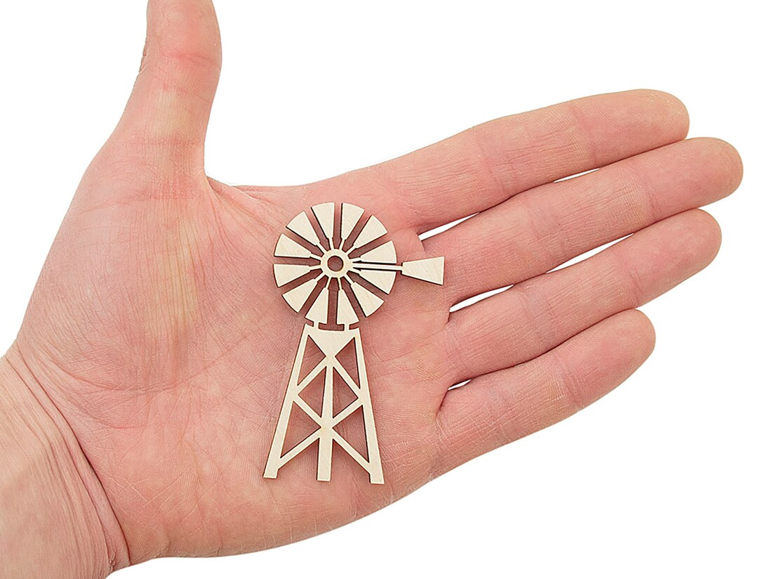 Wooden Windmill Cutout (7cm), Embellishments Blank Shape Craft ...
