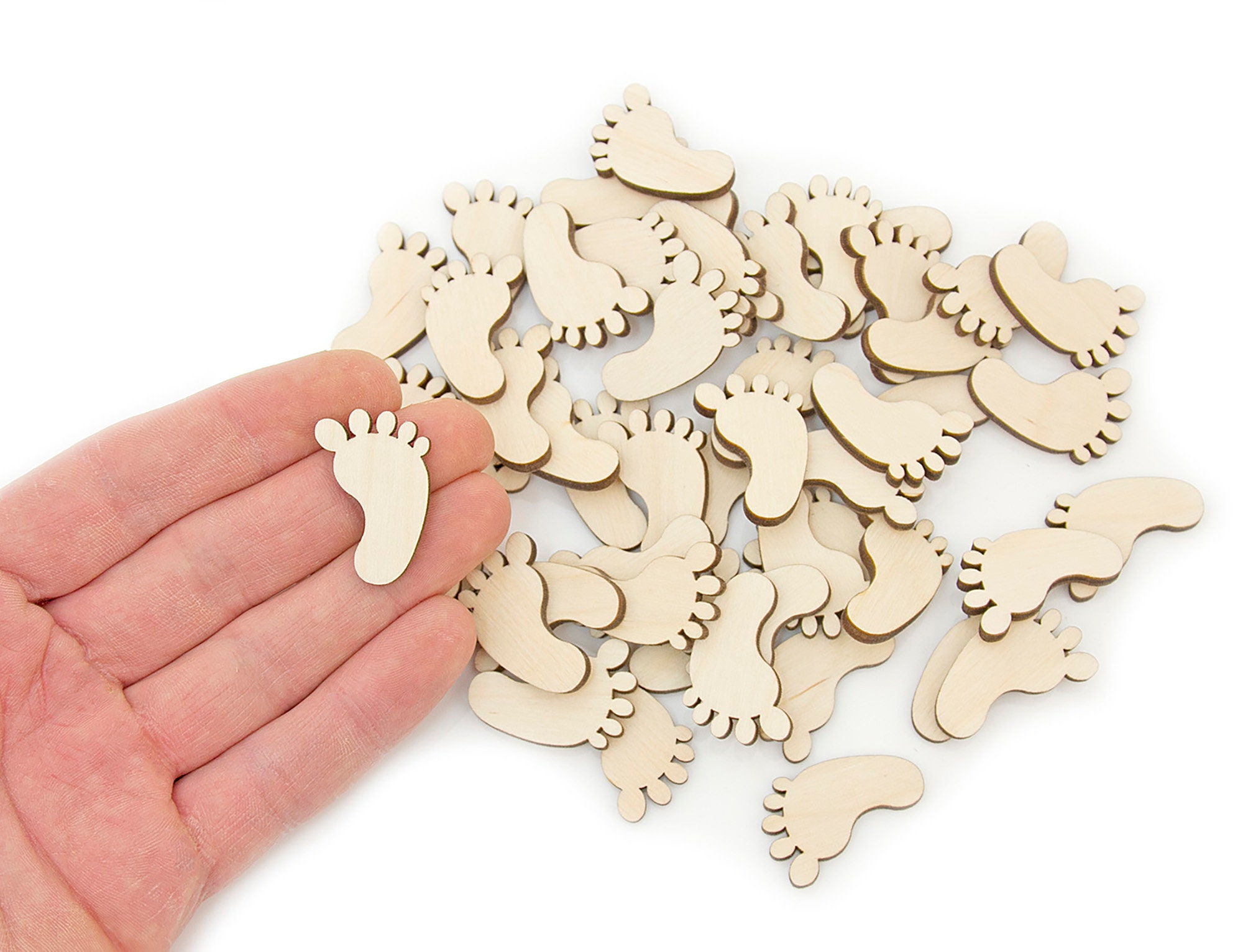 25pcs. Mini Wooden Baby Feet 3cm Shapes Foot Cutout Craft - Etsy