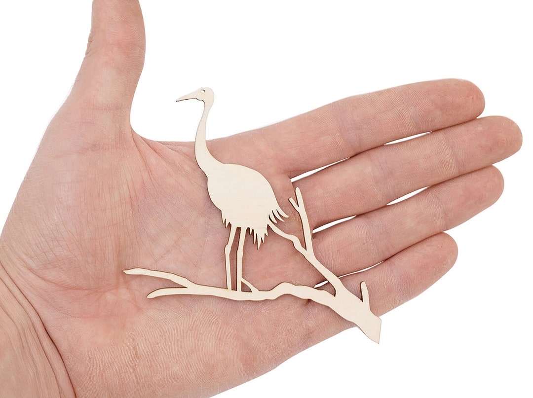 Wooden Bird on the Tree Branch 9cm Shape, Birds Cutout, Craft ...