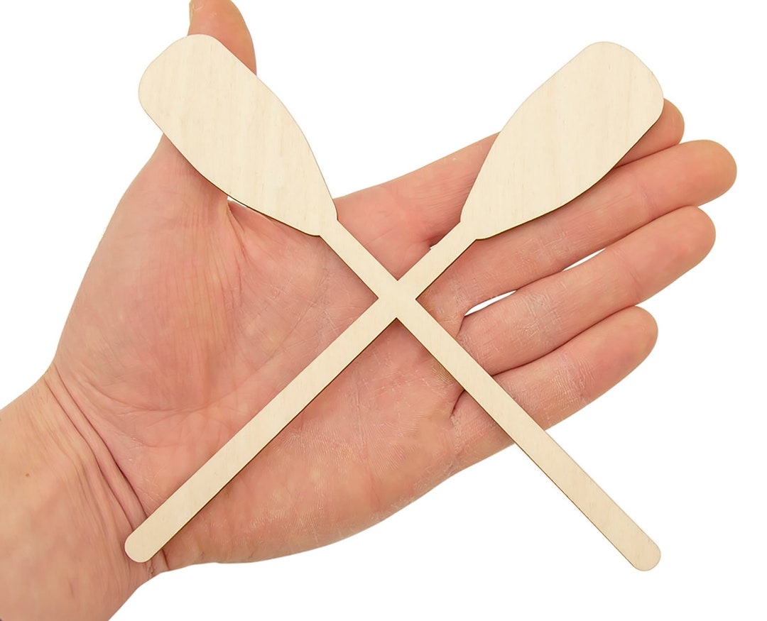 Wooden Crossed Oar Cutout 14cm Wood Boat Oar Shape, Embellishments ...