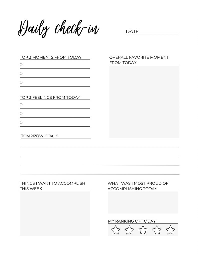 Morning and Daily Check-in Digital Planner - Etsy