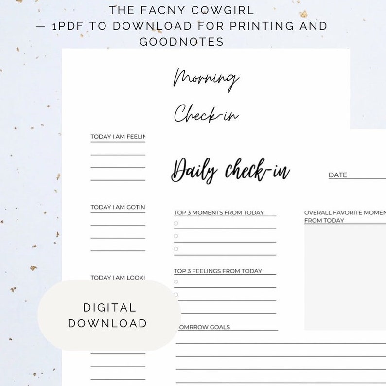 Morning and Daily Check-in Digital Planner - Etsy