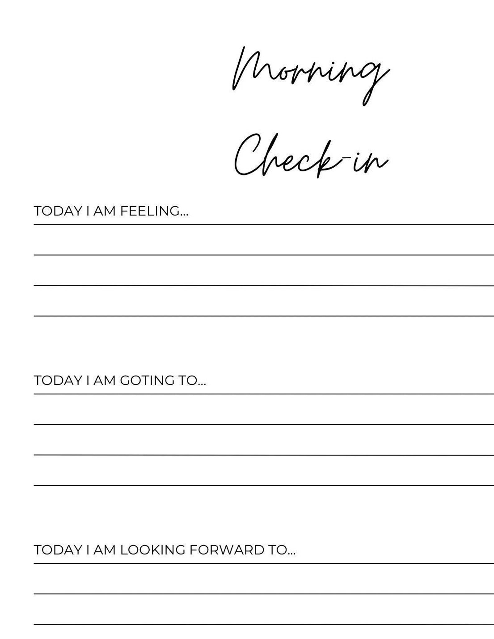Morning and Daily Check-in Digital Planner - Etsy