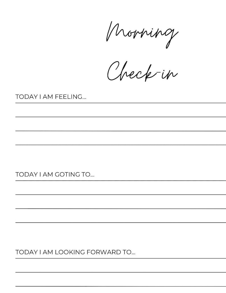 Morning and Daily Check-in Digital Planner - Etsy