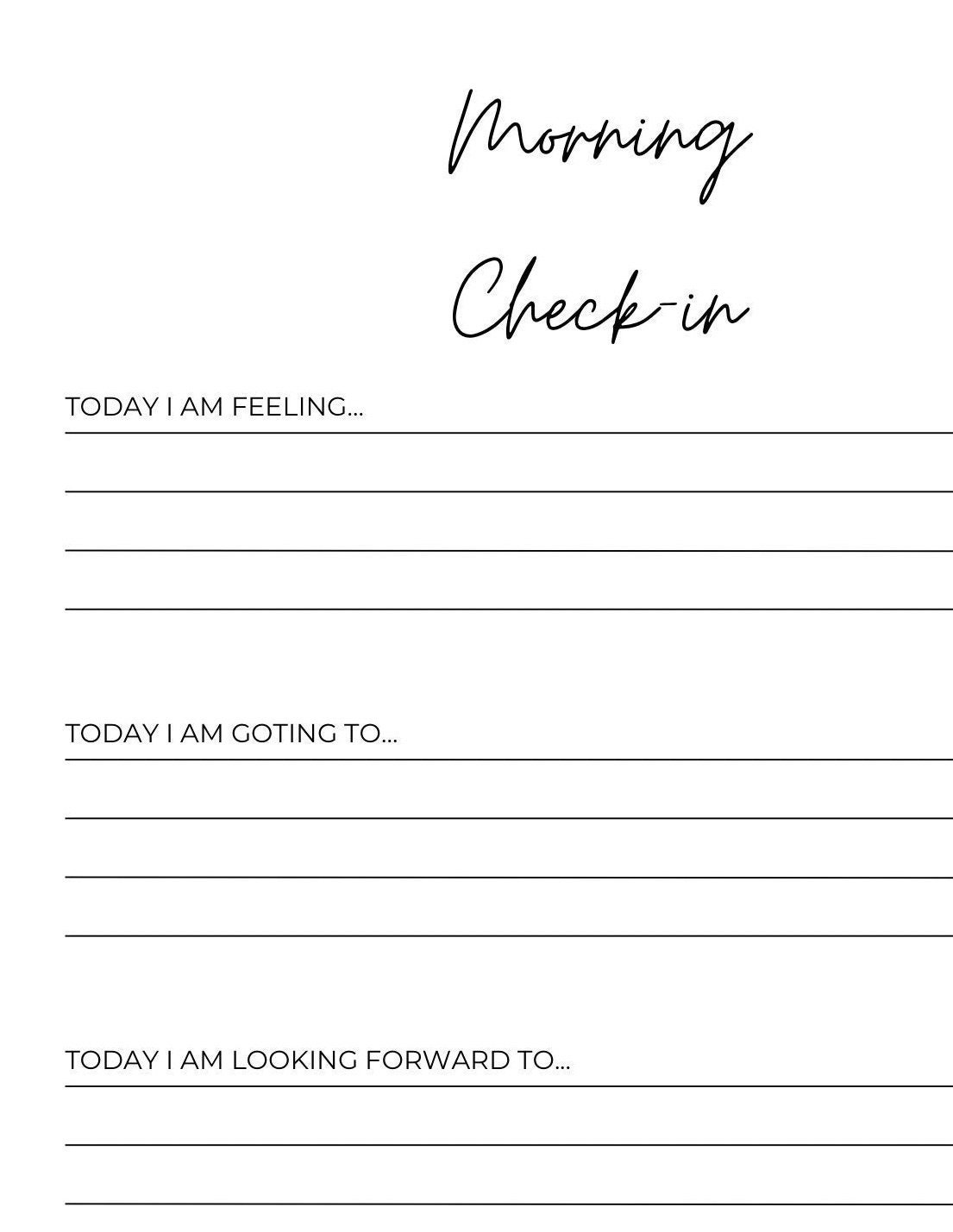 Morning and Daily Check-in Digital Planner - Etsy