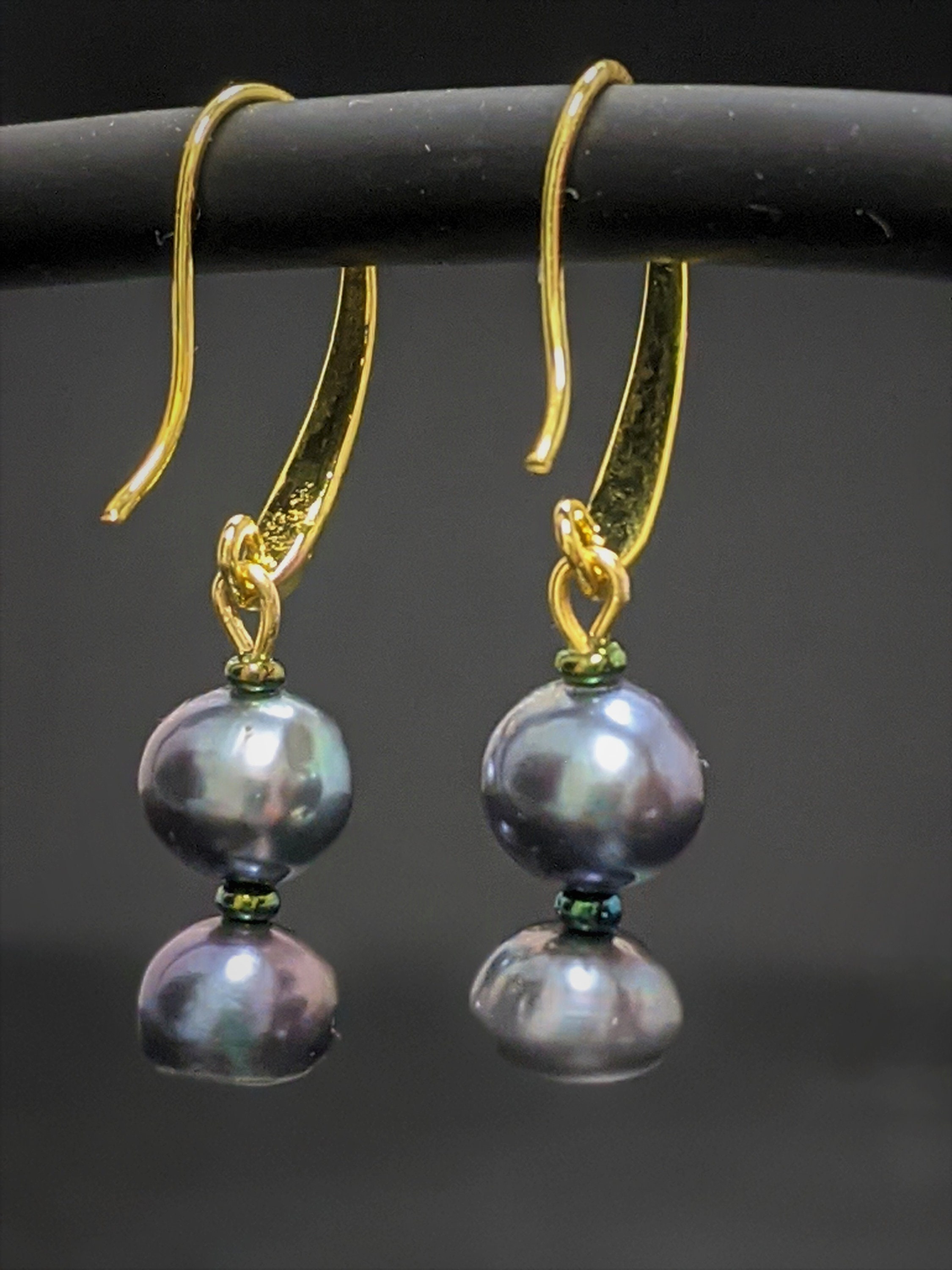 NOIR Black Pearl Earrings Baroque Pearl Dangle Earrings - Etsy