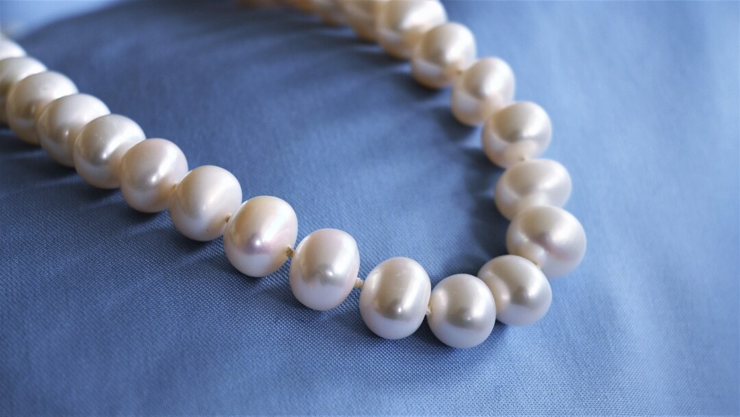 10mm Bold White Pearl Necklace, Real Pure White Pearl, Freshwater ...