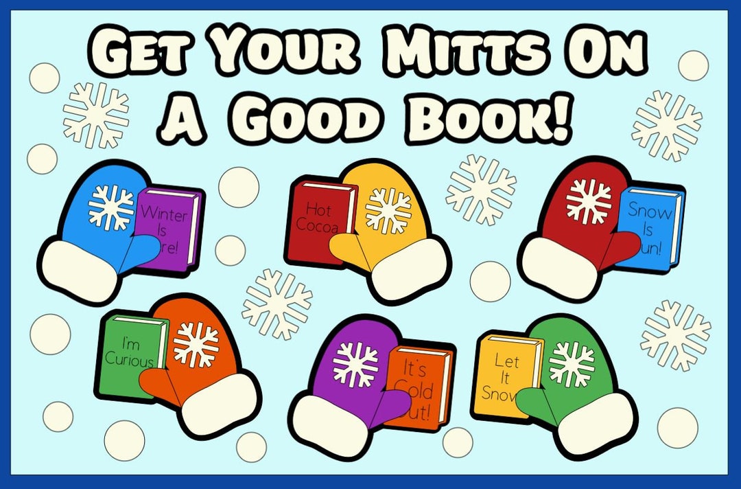 Winter Reading Bulletin Board Kit: Mittens, Books, Snowflakes - Etsy
