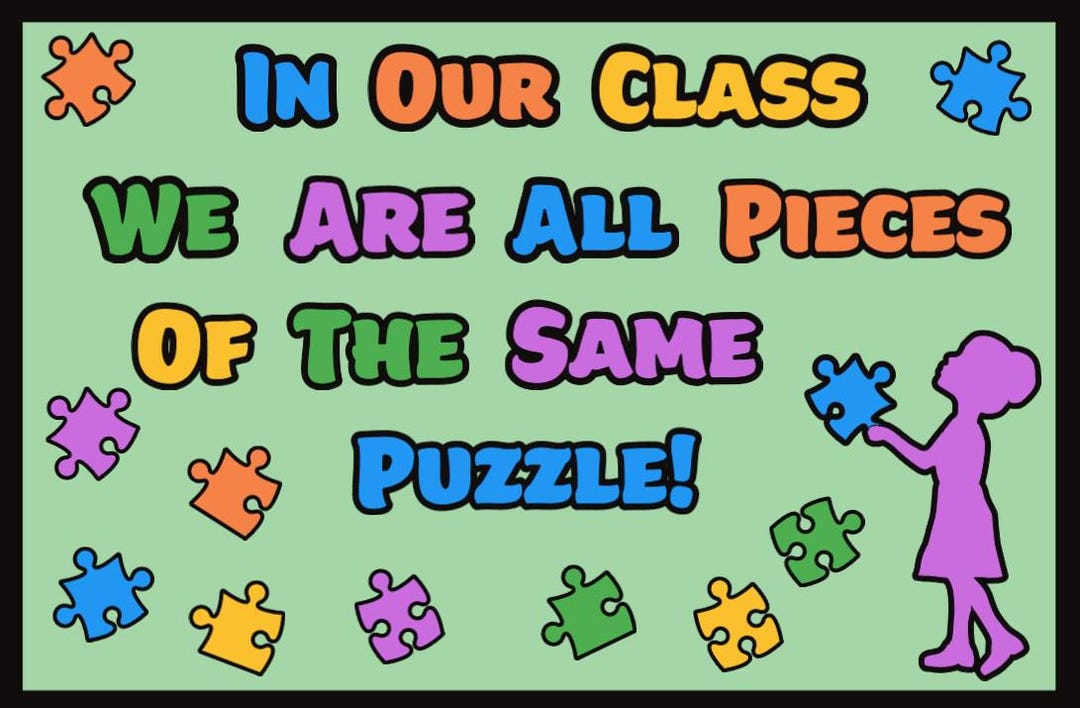 Puzzle Piece Bulletin Board Kit: Classroom, Library, School Decor - Etsy