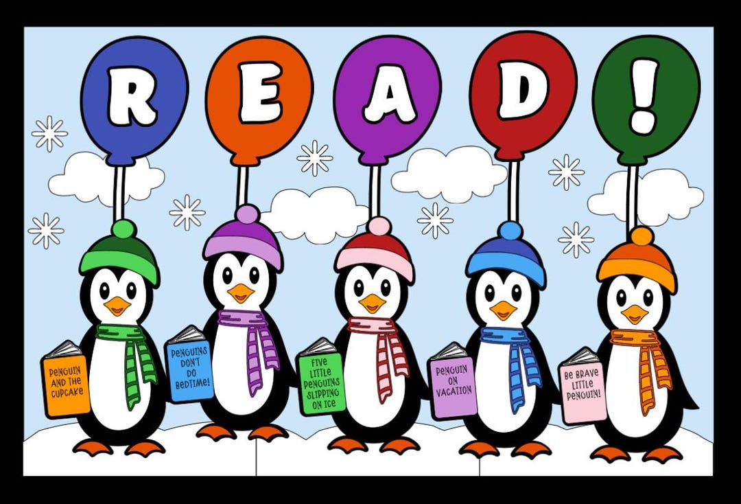 Penguin Winter READ Bulletin Board Kit: Classroom Library Decor - Etsy