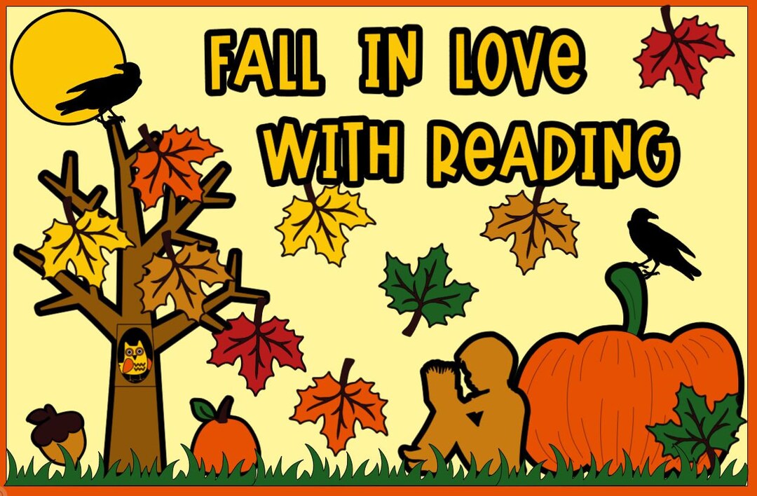Fall in Love With Reading Bulletin Board Kit, School, Reading, Library ...
