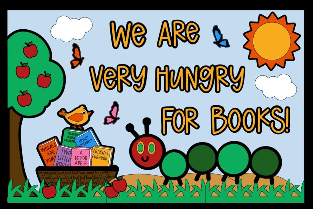 Hungry for Books Bulletin Board Kit: Classroom Library Door Decoration ...