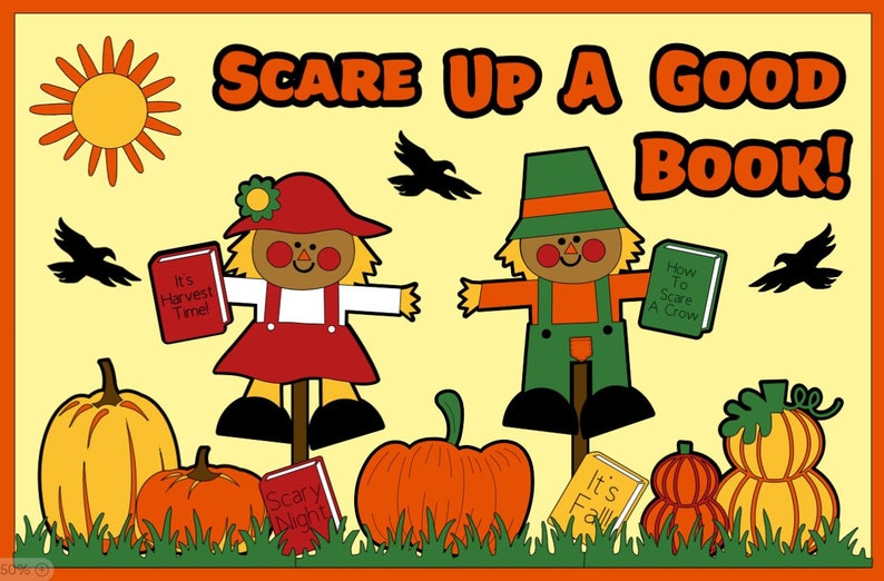 Scare up A Good Book Bulletin Board Kit School Reading - Etsy