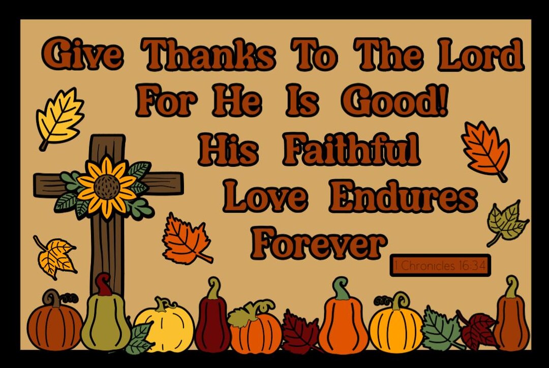 Give Thanks to the Lord Bulletin Board Kit: Autumn Classroom Decor - Etsy
