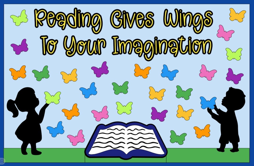 Reading Gives Wings Bulletin Board Kit: School Library Classroom Decor ...