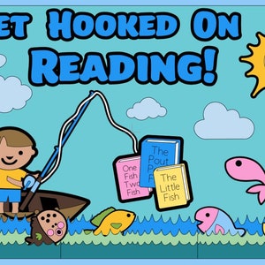 Get Hooked on Reading Bulletin Board Kit: Classroom Library Decor - Etsy