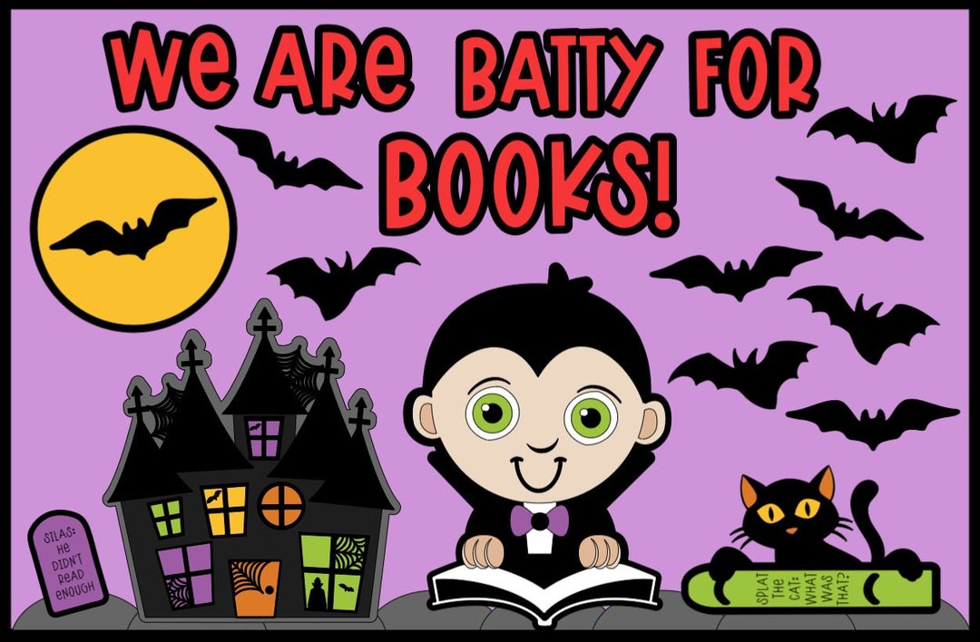 Batty for Books Bulletin Board Kit: Halloween Classroom Decor - Etsy