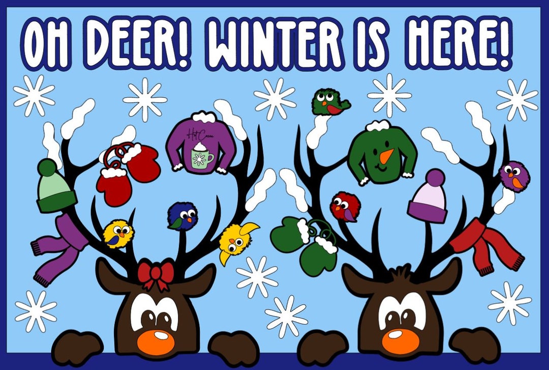 Oh Deer! Winter is Here! Bulletin Board Kit, School, Library, Winter ...