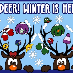 Winter Reindeer Bulletin Board Kit: Classroom Door Decoration - Etsy