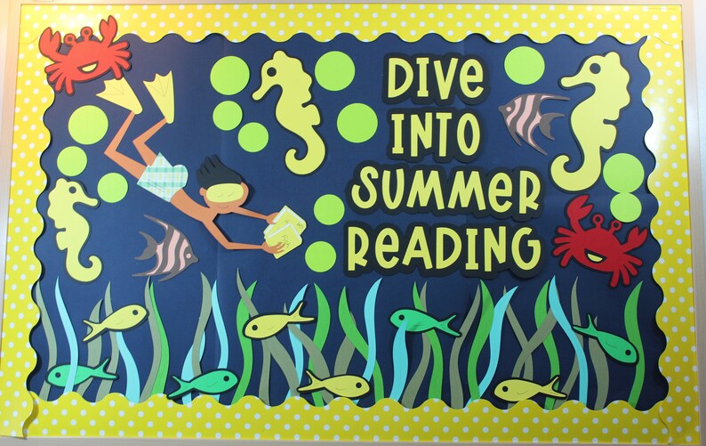 Dive Into Summer Reading Bulletin Board Kit Premade Die Cut | Etsy