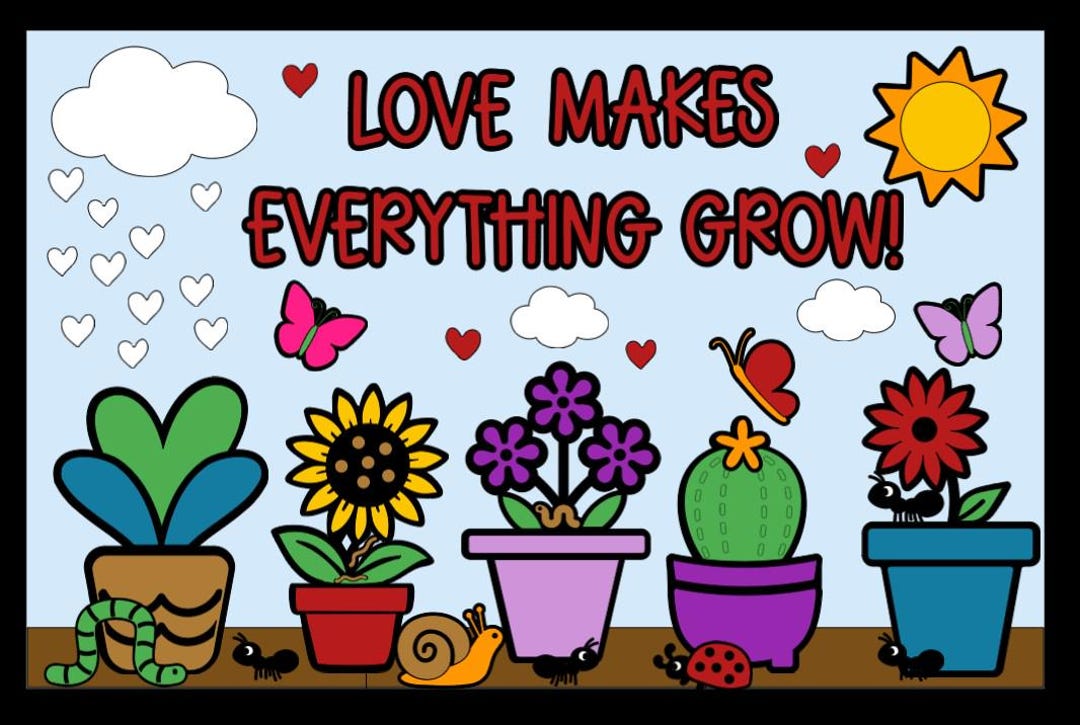 Love Makes Everything Grow Spring Bulletin Board Kit - Etsy