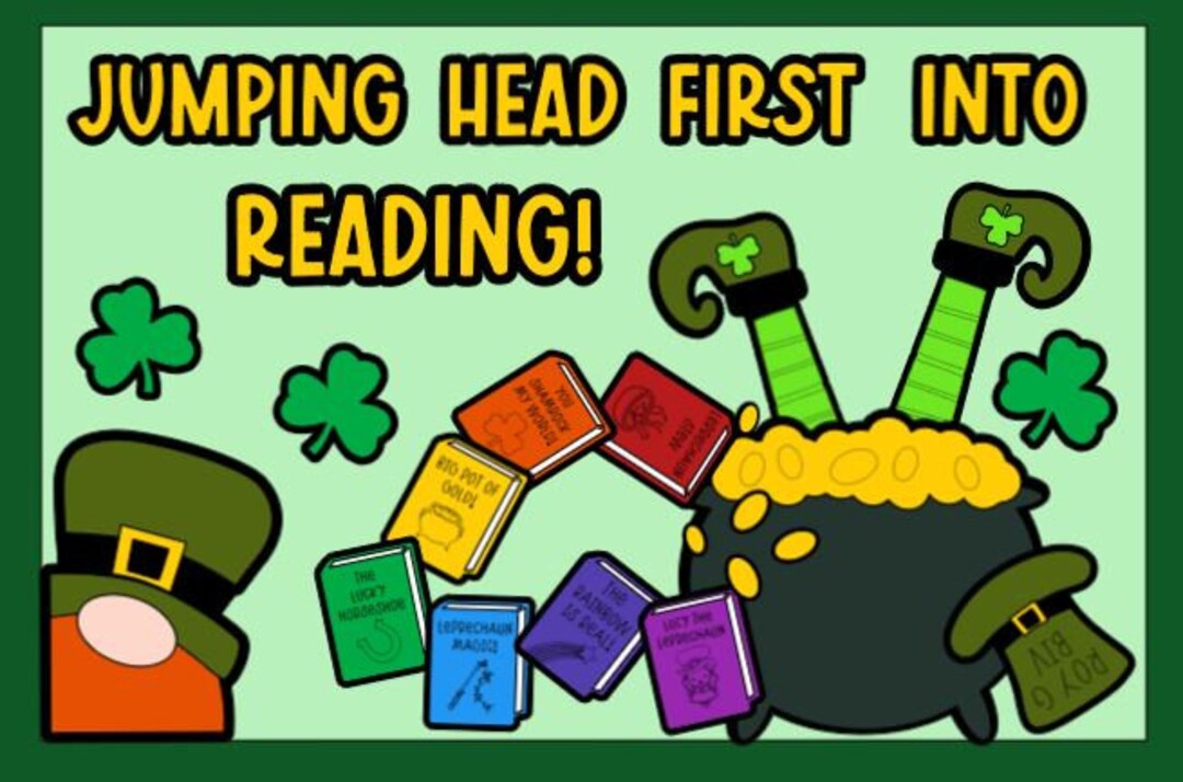 Jumping Head First Into Reading Bulletin Board Kit, Reading, School ...