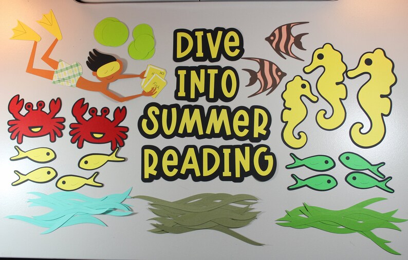 Dive Into Summer Reading Bulletin Board Kit Premade Die Cut - Etsy