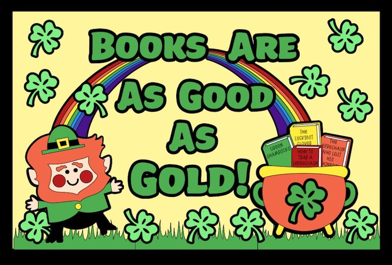 Books Are as Good as Gold Bulletin Board Kit: St. Patrick's Day ...