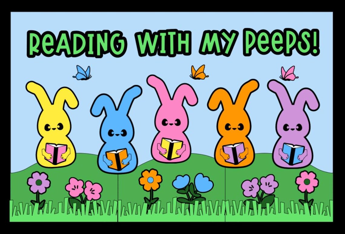 Reading With My Peeps Bulletin Board Kit: Spring Classroom Decor - Etsy