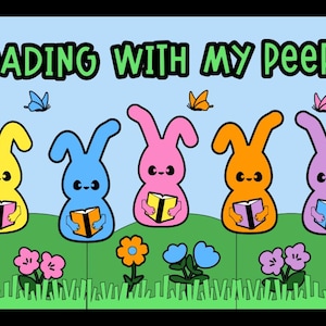 Reading With My Peeps Bulletin Board Kit: Spring Classroom Decor - Etsy