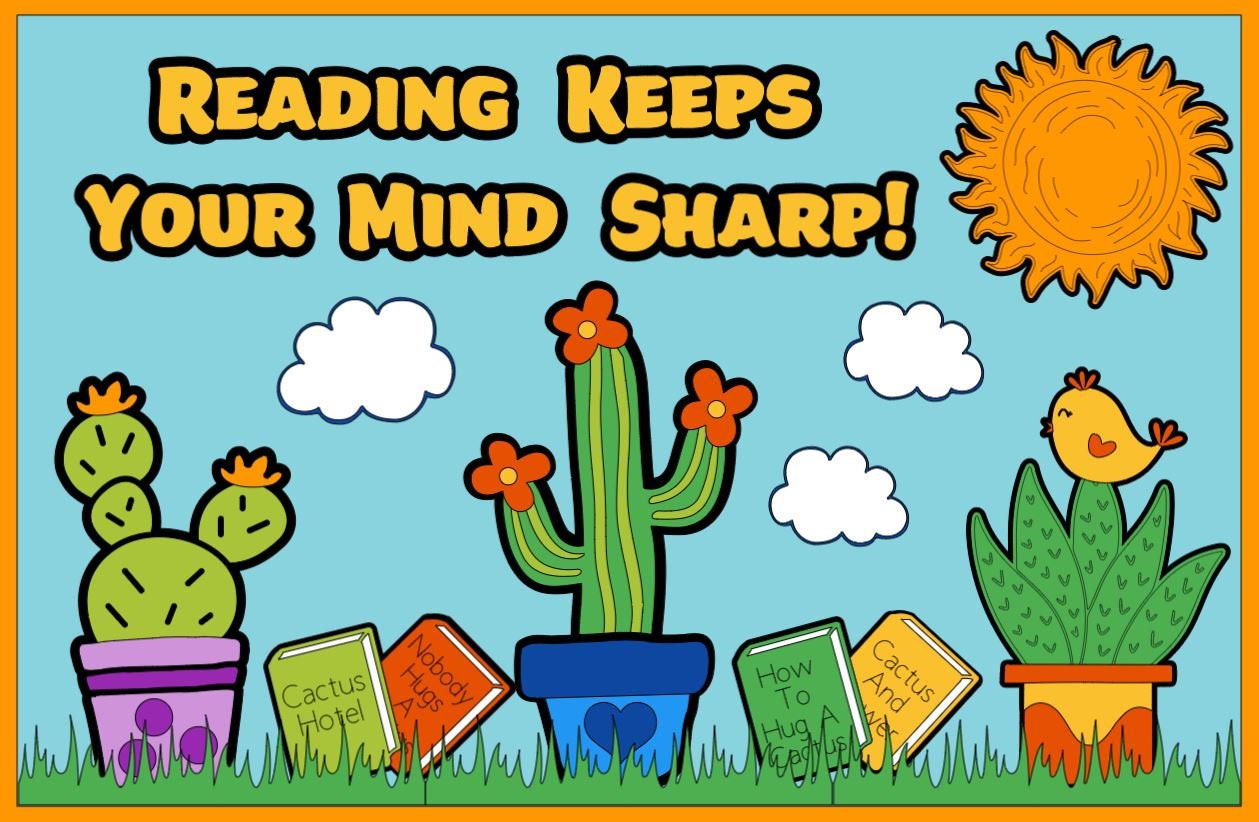Reading Keeps Your Mind Sharp Bulletin Board Kit Reading - Etsy