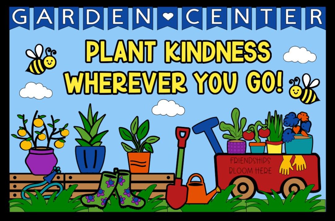 Plant Kindness Bulletin Board Kit: Classroom, Library Decor - Etsy