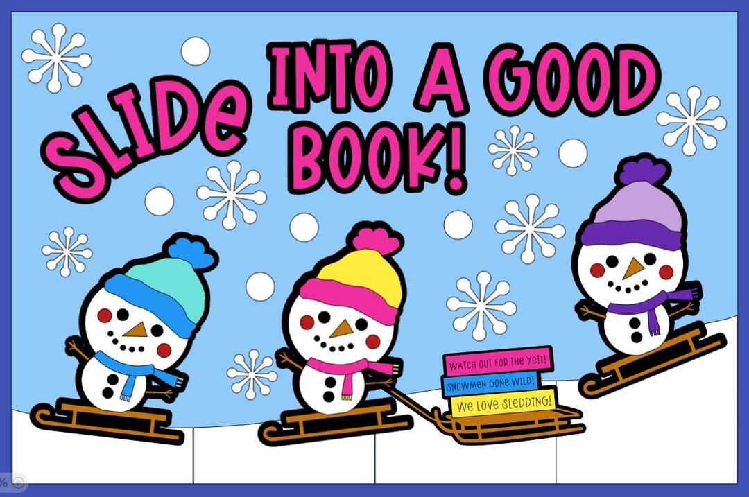 Slide Into A Good Book! Bulletin Board Kit, School, Classroom, Library ...
