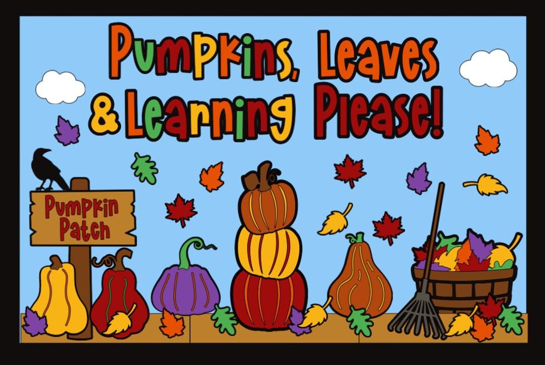 Fall Bulletin Board Kit, Pumpkins, Leaves, Autumn, School, Classroom ...