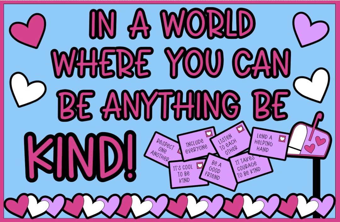 Kindness Bulletin Board Kit, School, Library, Teacher, Librarian ...