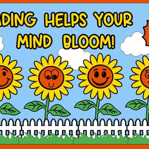 Reading Helps Your Mind Bloom Bulletin Board Kit: Classroom Decor - Etsy