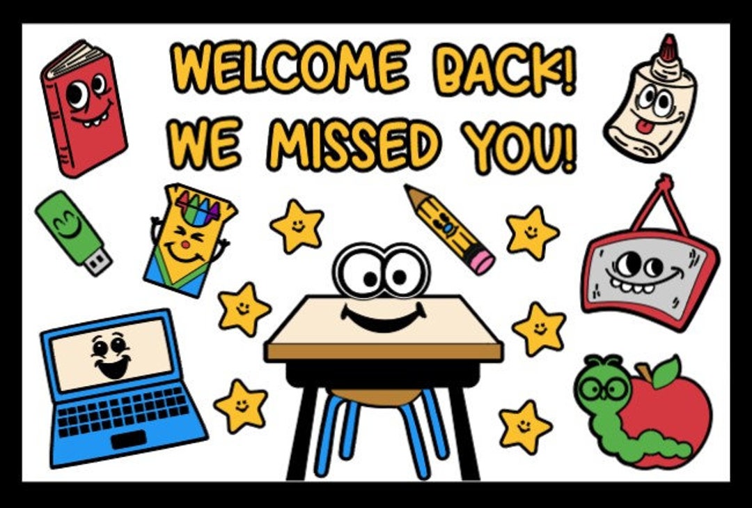 Welcome Back We Missed You Bulletin Board Kit, Back to School, School ...