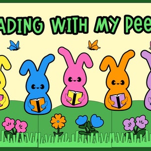 Reading With My Peeps Bulletin Board Kit Reading School - Etsy