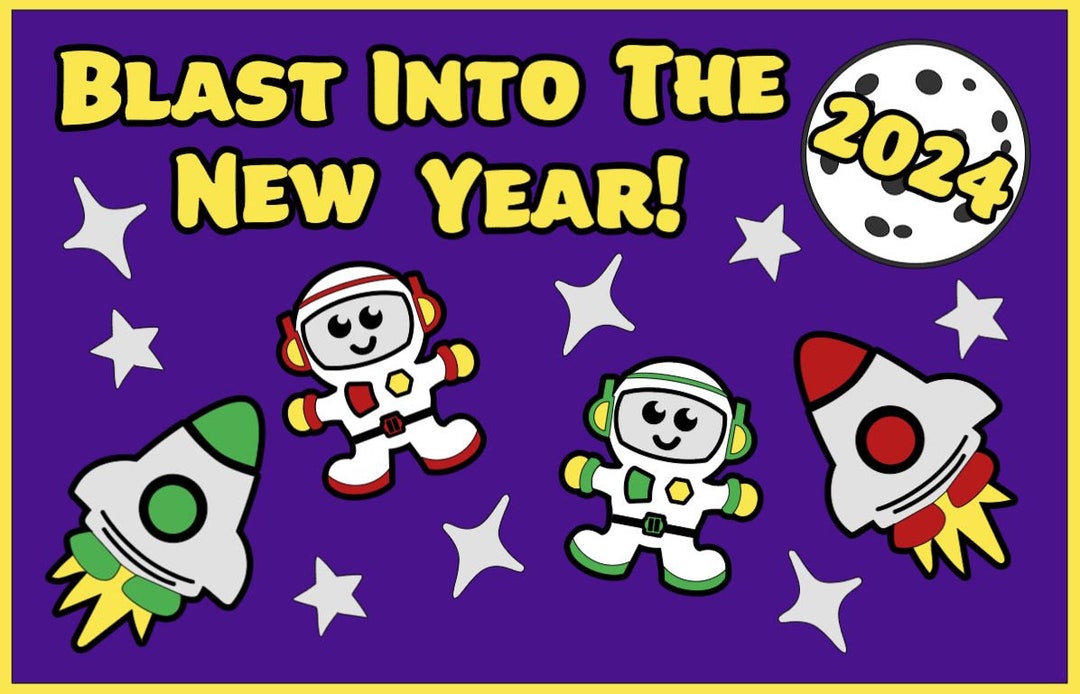 New Year Bulletin Board Kit, School, Library, Door Decoration, Hallway ...