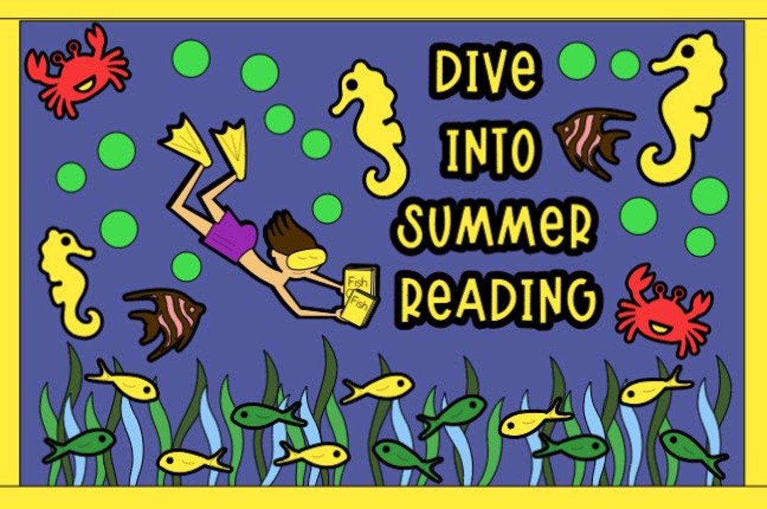 Dive Into Summer Reading Bulletin Board Kit, School, Classroom, Library ...
