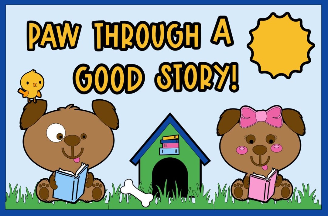 Paw Through A Good Story Bulletin Board Kit, Reading, School, Library ...