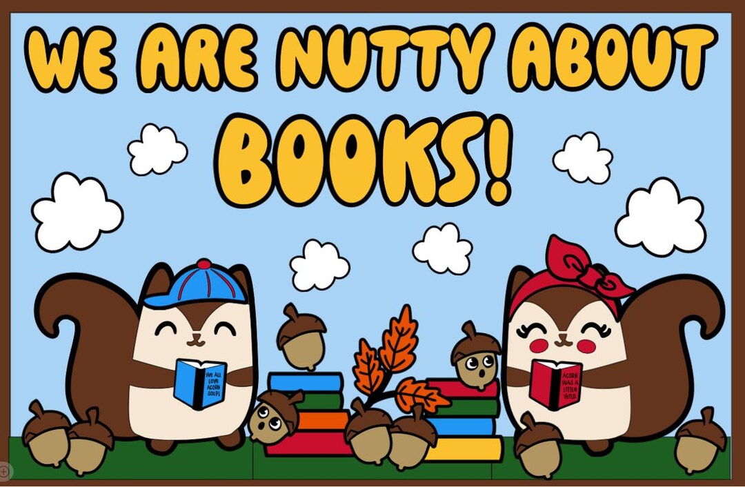 We Are Nutty About Books Bulletin Board Kit, Reading, School, Library ...