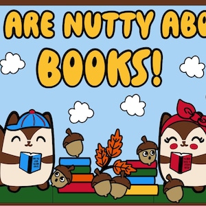 We Are Nutty About Books Bulletin Board Kit, Reading, School, Library ...