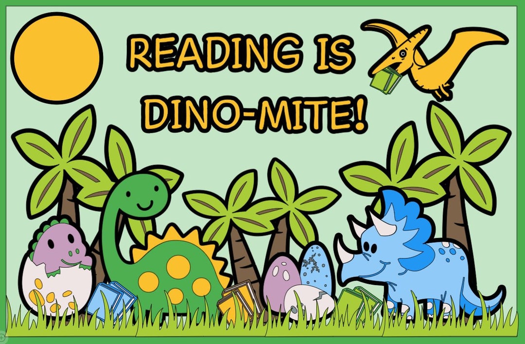 Reading is Dino-mite Bulletin Board Kit Reading Library - Etsy Ireland