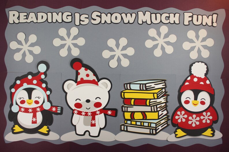 Reading is Snow Much Fun Bulletin Board Kit School Library - Etsy