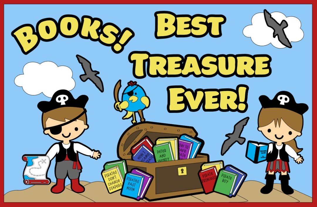Books! Best Treasure Ever! Bulletin Board Kit, School, Reading, Teacher ...
