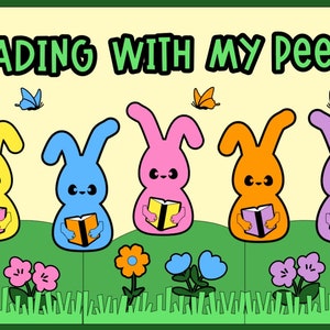 Reading With My Peeps Bulletin Board Kit, Reading, School, Library ...