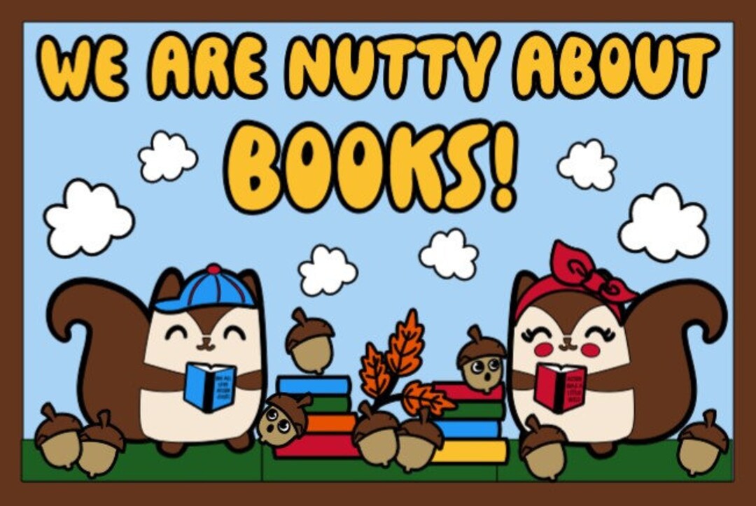 We Are Nutty About Books Bulletin Board Kit, Reading, School, Library ...